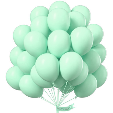 PartyWoo Mint Green Balloons, 50 pcs 12 Inch Pastel Mint Green Balloons ...