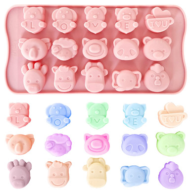Crethinkaty 1 Piece Animals Chocolate Mold-Pig,Giraffe,Panda,Sheep ...
