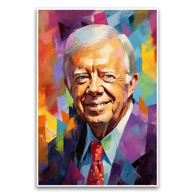 Jimmy Carter Colorful Oil Paint Portrait Poster - Presidential Portrait ...