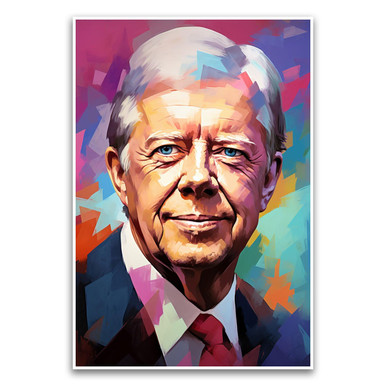 Jimmy Carter Colorful Oil Paint Portrait Poster - Presidential Portrait ...