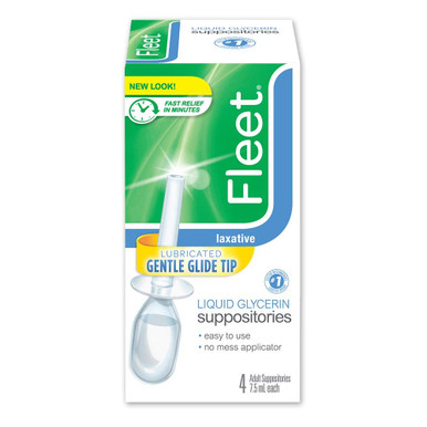 Fleet Laxative Liquid Glycerin Suppositories 4 Count of 7.5 oz Each ...