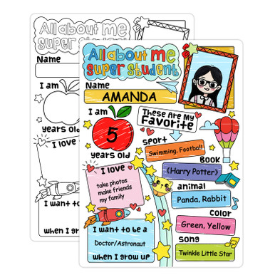 PETCEE 48PCS All About Me Posters for Kids Students Classroom Star ...