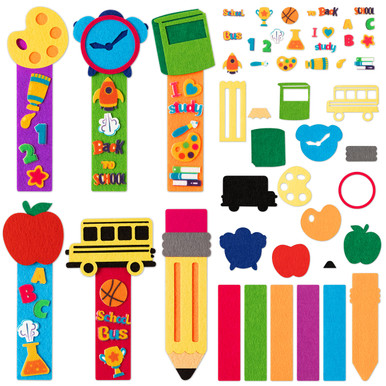 HubirdSall 24 Pack Back to School Felt Bookmarks Craft Kit, Make Your ...