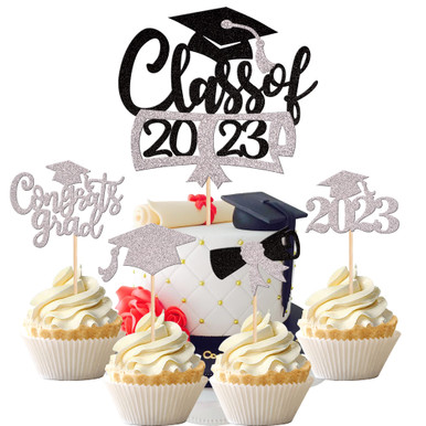 25 PCS 2023 Graduation Cupcake Toppers with Class of 2023 Cake Topper ...