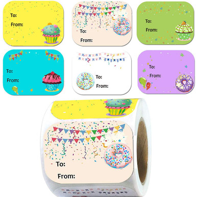 Happy Birthday Name Tags Stickers 1.5 x 2 Inch Happy Birthday Present ...
