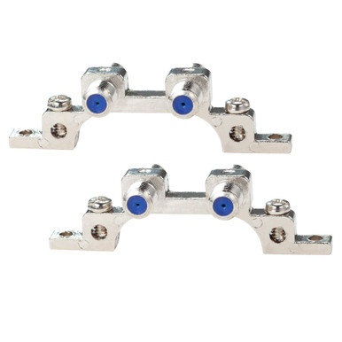 Coax Grounding Block, 2-Pack F-pin Female Dual/Two Port Coaxial ...