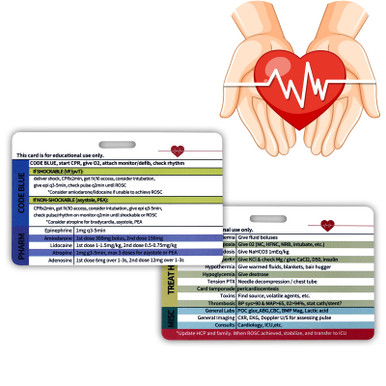 1 Pack ACLS Reference Card ACLS Cards Badge ACLS Survival Card ACLS CPR Code Blue Advanced ...