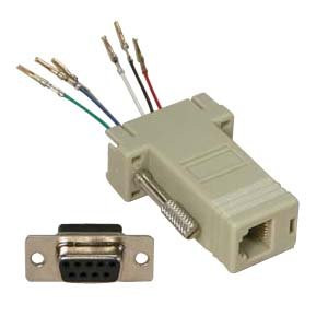 InstallerParts DB9 Female to RJ11/12 (6 Wire) Modular Adapter Ivory ...