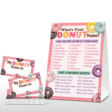 What's Your Donut Name Game - Sweet Donut Birthday Party Games for ...
