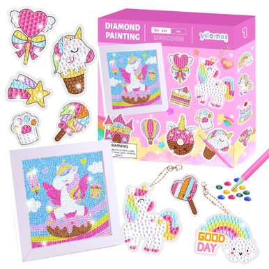 Diamond Painting Kits for Kids with Wooden Frame, Diamond Painting ...