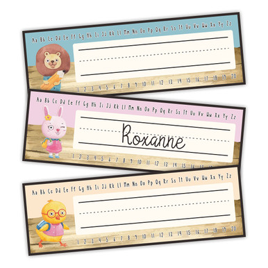 Name Tags Labels - Studious Animals Theme - 30 Self Adhesive Desk ...