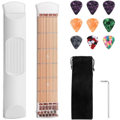 Pocket Guitar Practice Neck, Guitar Trainer 6 Fret Portable Guitar ...