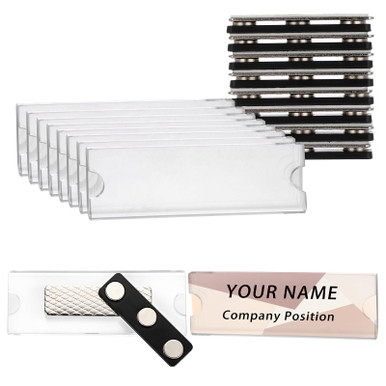 BTSKY Magnetic Name Tags Kit Magnetic Name Badge Holders with Printable ...