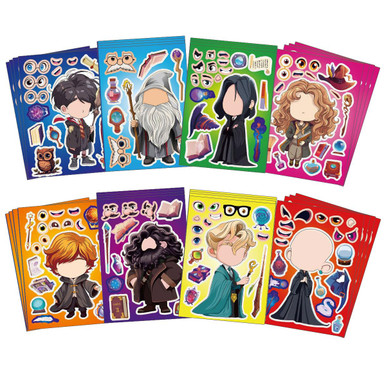 Harry Theme Stickers for Kids Party Favors, Magical Wizard Make a Face ...