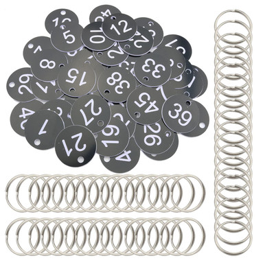 SJZBIN 50PCS Plastic ID Number Tags Engraved Tags Key Tags with Key ...