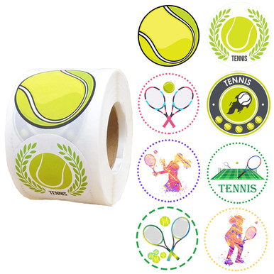 500 Pieces Tennis Roll Stickers - Tennis Ball Sports Themed Party ...