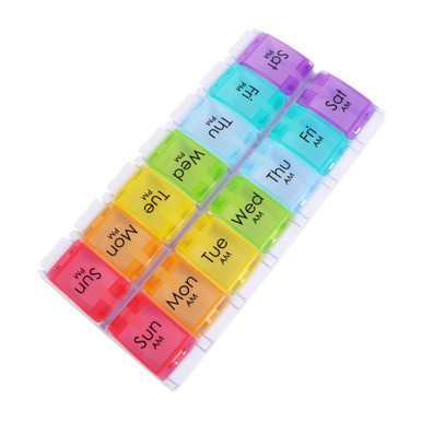 14 Push Pill Box Reminder Organizer Planner Organizers Daily doses ...