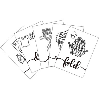 POPETPOP 5pcs Laundry Room Poster Washroom Wall Picture Bathroom Prints ...