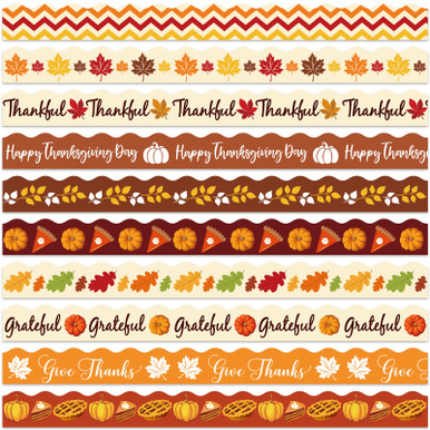 Whaline 69Ft Fall Bulletin Board Borders 10 Designs Happy Thanksgiving ...