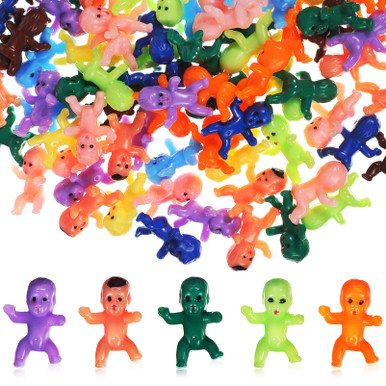 Toyvian Mini Plastic Babies, 100pcs Tiny Plastic BabyFigurines Small ...