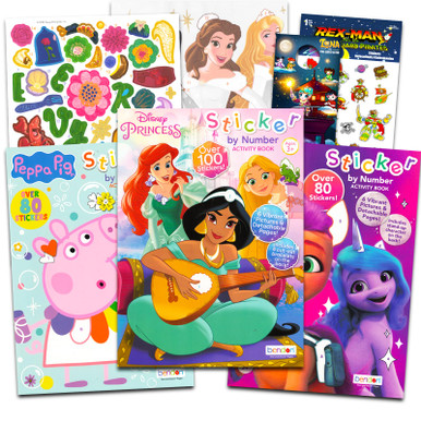 Sticker by Number Books for Girls - Bundle with 3 Sticker by Number ...