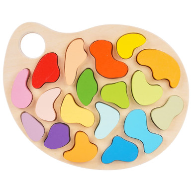 Wooden Color Shape Sorter Puzzle Toy Set - Montessori Toy 18 Colorful ...