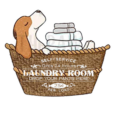 Youysu Dog Laundry Basket Personalized Laundry Room Woodcut Sign ...