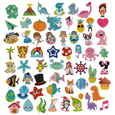 sinceroduct 84Pcs Diamond Painting Stickers Kits for Kids, Mosaic ...