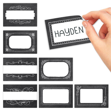 56 Chalkboard Self Adhesive Name Tags Sticker Name Tags for Kids - Name ...