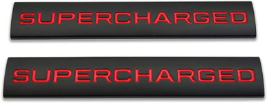 Mliyany 2pcs Metal Supercharged Emblem Car Logo Premium Auto Badge Rear ...
