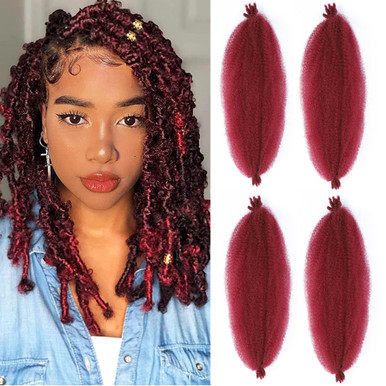 Anemoi Red Burgundy Marley Twist Braiding Hair, 10 Inch 4 Packs Springy ...