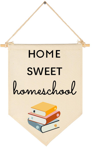 Home Sweet Homeschool Wall Art-Kids Reading Room Flag Decor Gift-Banner ...