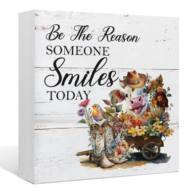 Inspirational Wooden Signs,Be the Reason Someone Smiles Today Wood Box ...