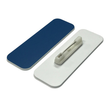 Name Tag/Badge Blanks - 10 Pack - Blue 1" X 3", Round Corners, Pin ...