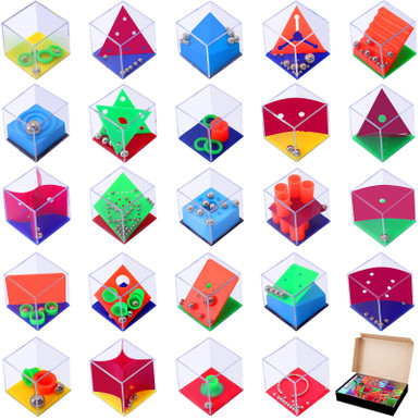 Blcculi 24 Pcs Brain Teaser Puzzles for Kids,Balance IQ Maze Game Mini ...