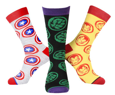 Marvel Avengers Iron Man Captain America Hulk Socks Men's Superhero ...