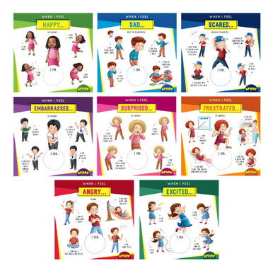 Eight Large Emotion Posters and Feelings Cards for Kids, Teach ...