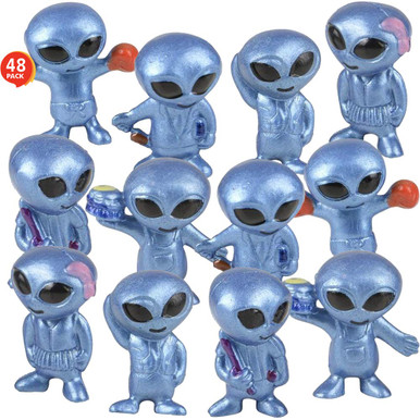ArtCreativity Vinyl Alien Figurines (48pcs) - Fun Space Party Favors ...