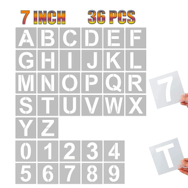 YEAJON 7 Inch Letter Stencils and Numbers, 36 Pcs Alphabet Art Craft ...