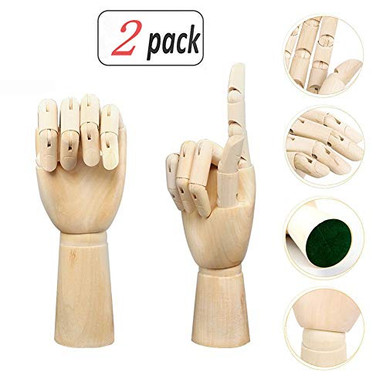 Alikeke Wooden Hand Model Flexible Moveable Fingers Manikin Hand Figure ...