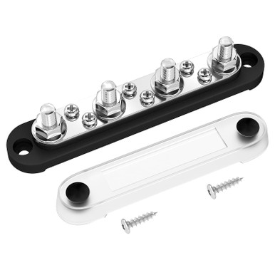 DAIERTEK Negative Bus Bar 12V Marine 4 x 5/16" (M8) Terminal Studs 6 x ...