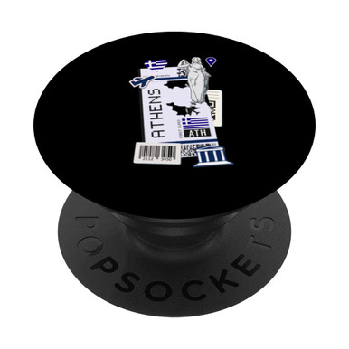 Athens Greece Boarding Plane Airplane Ticket Travel PopSockets ...