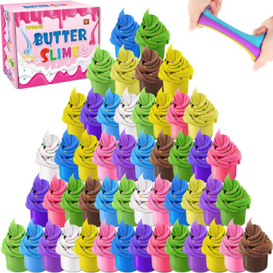 50 Pack Butter Slime Kit for Kids, Stress Relief Toys for Boys & Girls ...