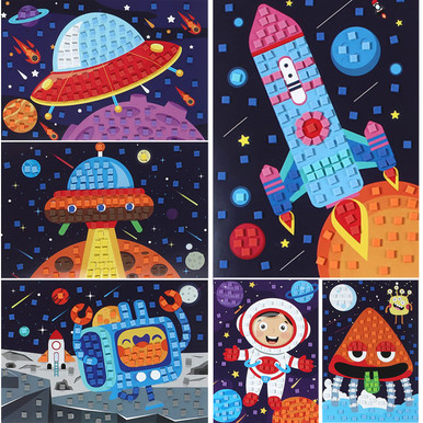 LZHZH Mosaic Sticker Art Kits for Kids Foam Craft Stickers Mosaics ...