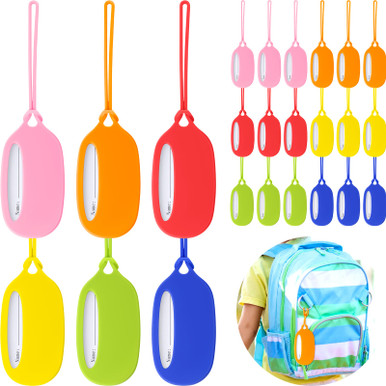 Sanwuta 24 Pieces Kids Luggage Tags Silicone Bag Tags for Backpacks ...
