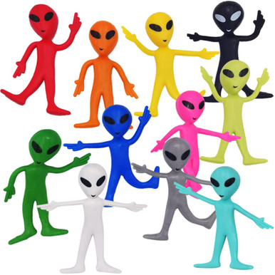 ArtCreativity Bendable Alien Figures, Set of 12, Bendable Alien Toys ...
