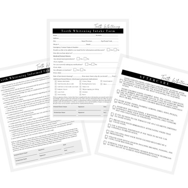 Teeth Whitening Intake, Consent, and Aftercare Form | 75 Pack | 8.5 x ...