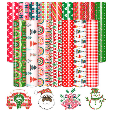 Tintnut Christmas HTV Heat Transfer Vinyl - 16 Sheets 12 x 10 inches ...