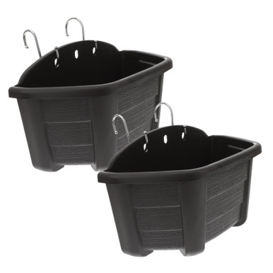 EXQUIMEUBLE 2 Sets Wall Mounted Semicircle Flower Pot Fence Hanging ...