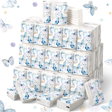 Jutom 100 Pack Butterfly Pocket Tissues 3 Ply Travel Size Paper Facial ...